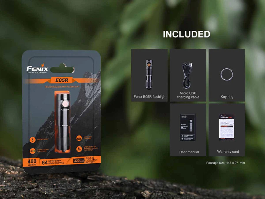 FENIX Mini Flashlight - Rechargeable - Green E05RG2GR – ROSS CUTLERY