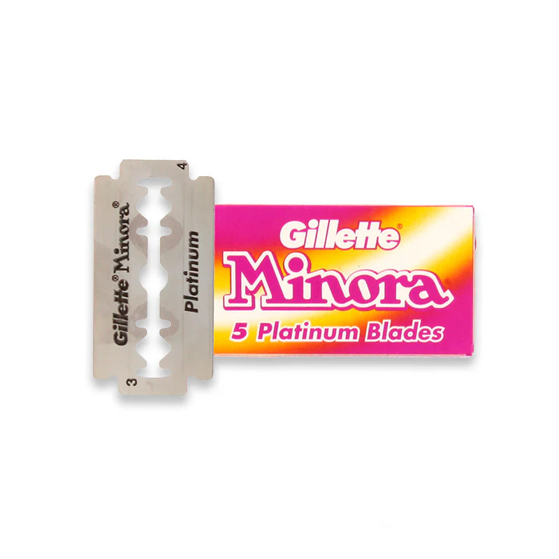 GILLETTE Razor Blades - Minora Double Edge Safety Platinum 5ct MNRA-5X ...