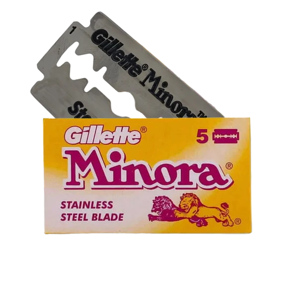 GILLETTE Razor Blades - Minora Double Edge Safety Stainless 5ct MNRA-5 ...