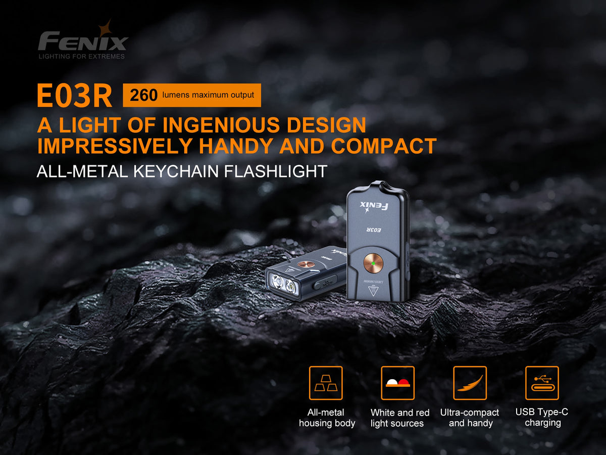 FENIX All-Metal Keychain Flashlight E03R – ROSS CUTLERY